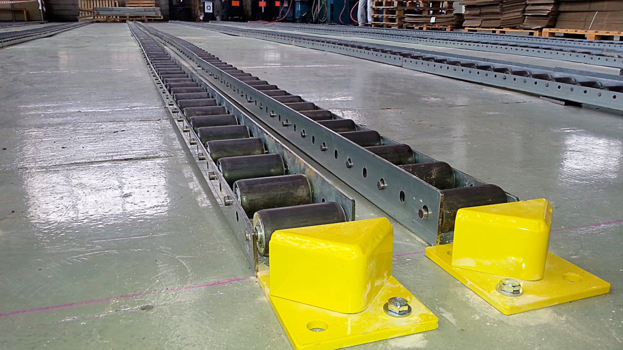 Rails à rouleaux au sol